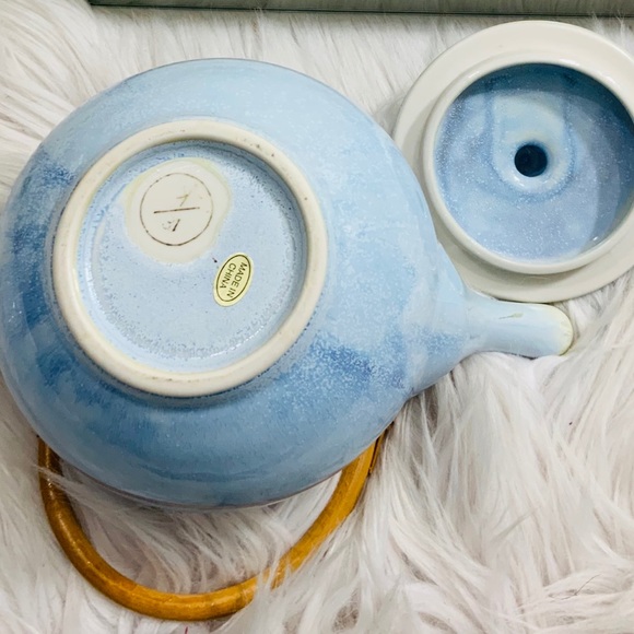 Kitchen | Antique Light Blue Teapot W Iridescent Drip Glaze | Poshmark